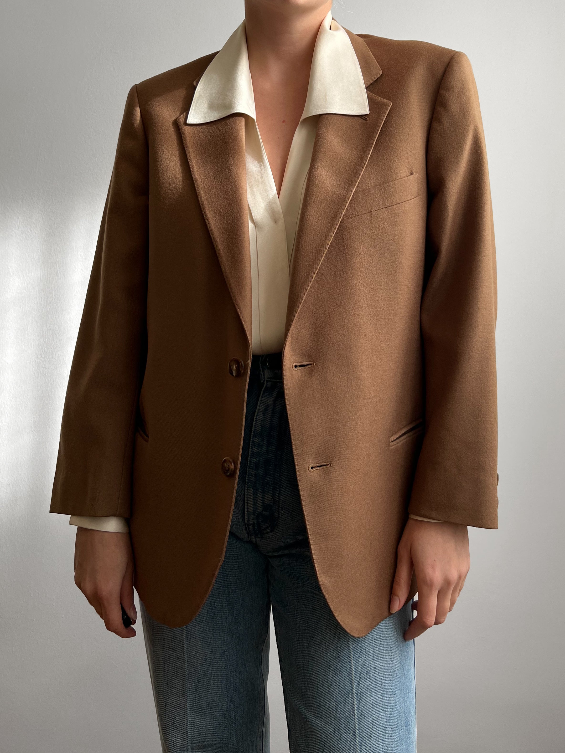 Vintage Lebole pure virgin wool camel blazer – Unlis Selection